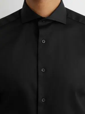 REISS Storm Fit Cotton-twill Two-fold Shirt-fit - Black