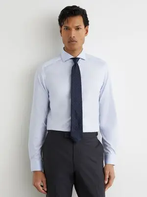 REISS Storm Fit Cotton-twill Two-fold Shirt-fit - Soft Blue
