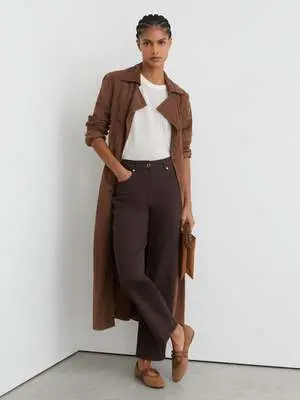 REISS Petite Mid-rise Straight-leg Jeans - Chocolate