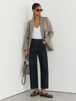 REISS Petite Mid-rise Straight-leg Jeans - Dark Blue
