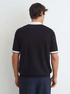 REISS Merino Wool Contrast-trim Polo Shirt