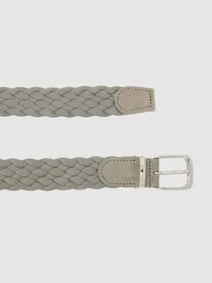 REISS Woven Belt - Soft Grey