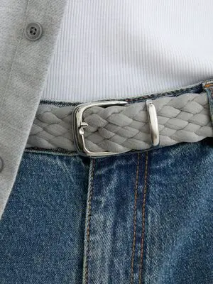 REISS Woven Belt - Soft Grey