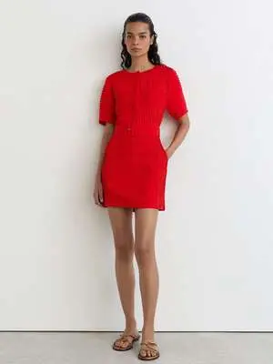 REISS Tuck-detail Belted Mini Dress