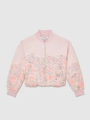 REISS 3-9 Yrs Quilted Floral Bomber Jacket
