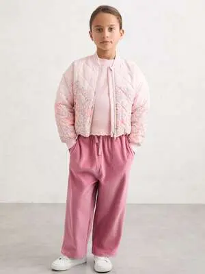 REISS 3-9 Yrs Quilted Floral Bomber Jacket