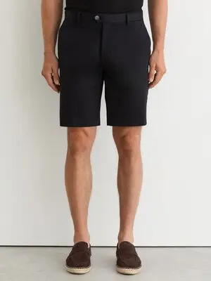 REISS Modern Fit Cotton Blend Chino Shorts - Black