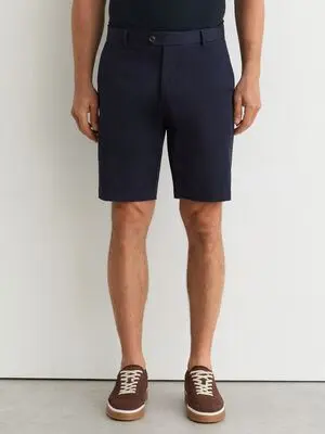 REISS Modern Fit Cotton Blend Chino Shorts - Navy