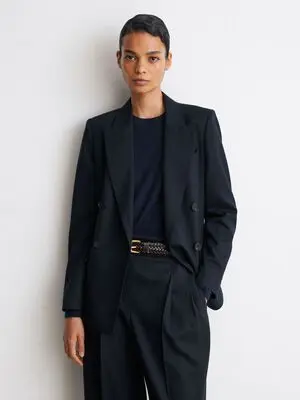 REISS Petite Wool-blend Double-breasted Blazer