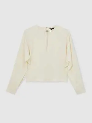 REISS Atelier Crepe Turn-lock Top