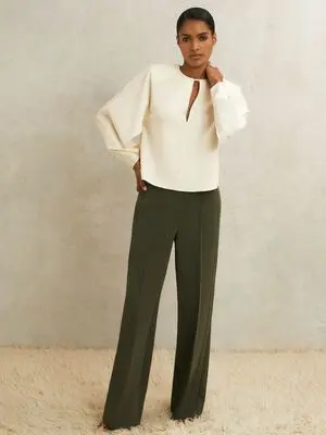 REISS Atelier Crepe Turn-lock Top