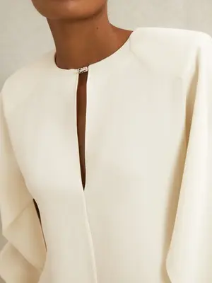 REISS Atelier Crepe Turn-lock Top
