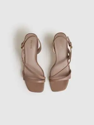 REISS Strappy Leather Heeled Sandals