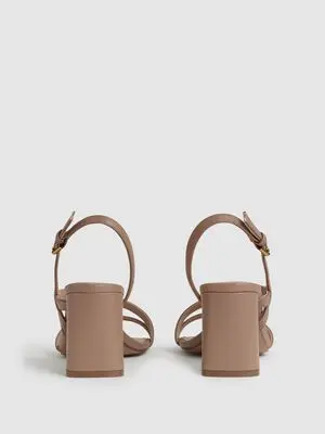 REISS Strappy Leather Heeled Sandals