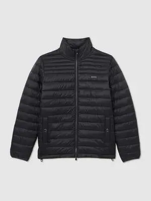 REISS Quilted Zip-through Jacket - Black