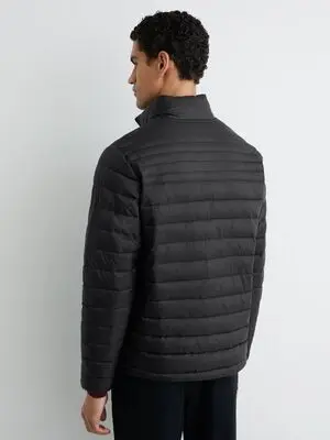 REISS Quilted Zip-through Jacket - Black