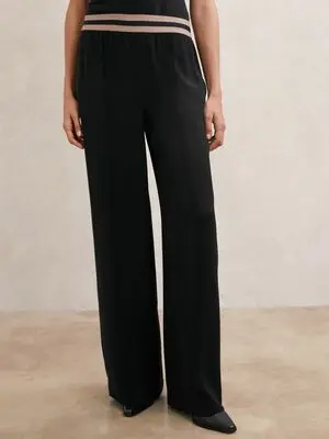 REISS Elasticated-waist Wide-leg Trousers