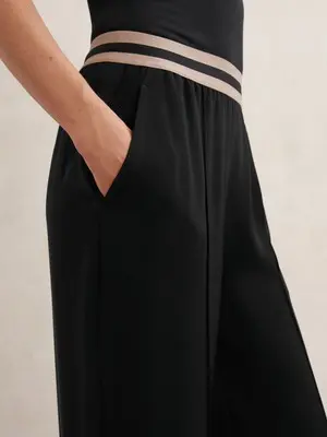 REISS Elasticated-waist Wide-leg Trousers