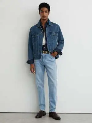 REISS Washed-denim Slim-fit Jeans - Blue