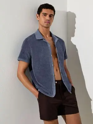 REISS Towelling Short-sleeve Shirt