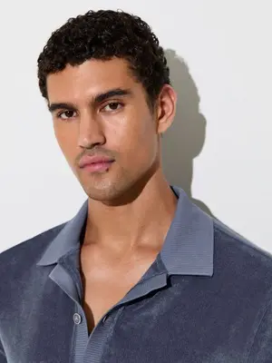 REISS Towelling Short-sleeve Shirt