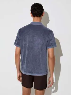 REISS Towelling Short-sleeve Shirt