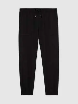 REISS Technical Cuffed Drawstring Trousers - Black