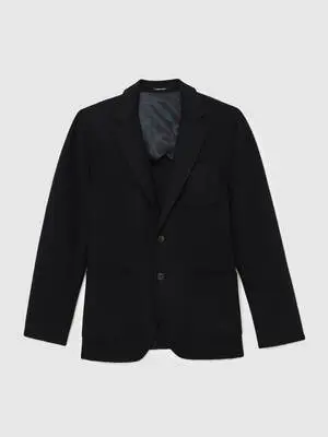 REISS Wool-blend Single-breasted Blazer Tailored-fit - Navy