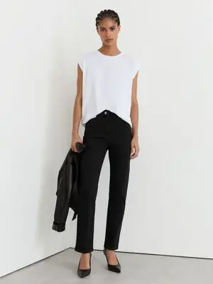 REISS Petite Slim-leg Mid-rise Jeans - Black