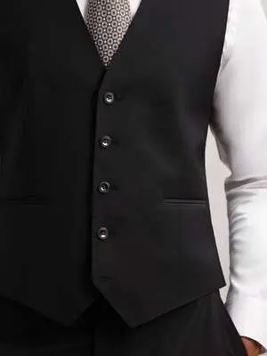 REISS Wool-blend Tailored-fit Waistcoat - Black