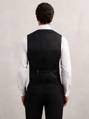 REISS Wool-blend Tailored-fit Waistcoat - Black