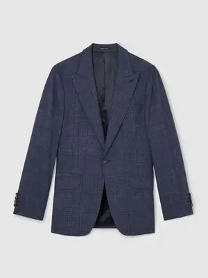 REISS Wool-blend Check Single-breasted Suit Blazer Classic-fit