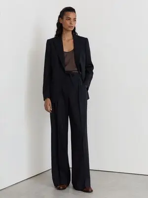REISS Wool-blend Drawstring Wide-leg Suit Trousers