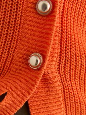 REISS Linen Button-through Knitted Waistcoat