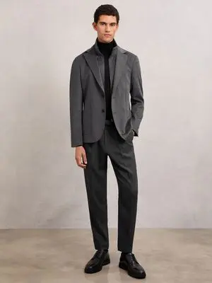 REISS Single-breasted Blazer With Gilet Insert Tailored-fit - Charcoal