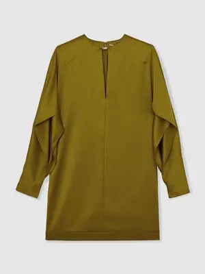 REISS Atelier Satin Turn-lock Mini Dress