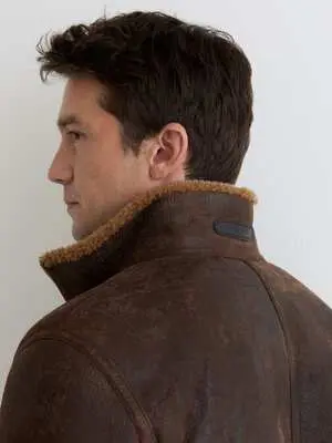 REISS Shearling Zip-through Jacket