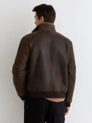 REISS Shearling Zip-through Jacket