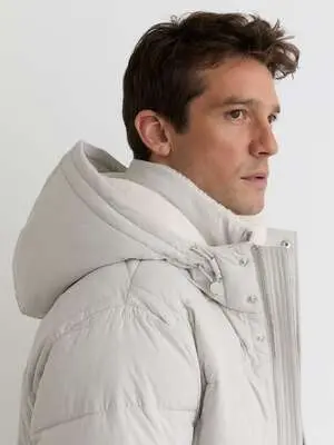 REISS Fleece-lined Hooded Puffer Jacket