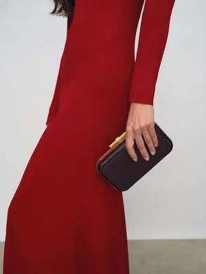 REISS Knitted Cut-out Maxi Dress - Red