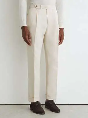 ATELIER Cotton-blend Classic-fit Trousers