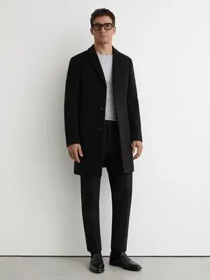 REISS Slim Fit Stretch Drawstring Trousers - Black