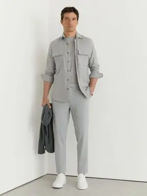 REISS Slim Fit Stretch Drawstring Trousers - Grey