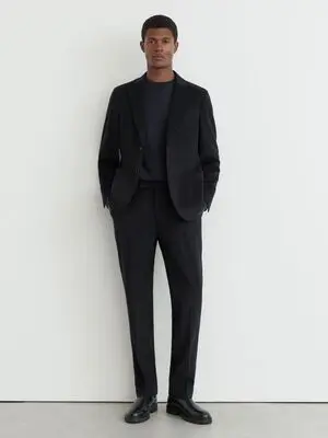 REISS Slim Fit Stretch Drawstring Trousers - Navy