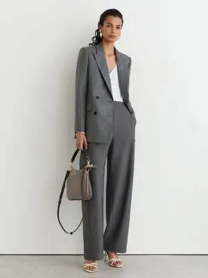 REISS Elasticated-waist Barrel-leg Trousers - Grey