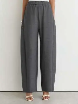 REISS Elasticated-waist Barrel-leg Trousers