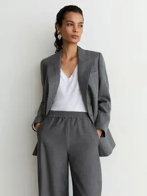 REISS Barrel-leg Trousers With Elasticated Waist