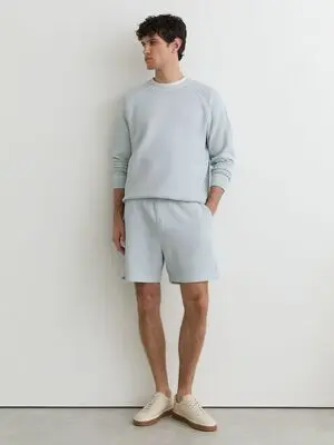 REISS Cotton-piqué Gart-dyed Sweatshirt - Light Blue