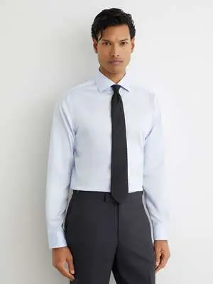 REISS Bishopsgate Fit Cotton-blend Stretch Shirt - Soft Blue