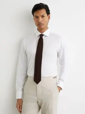 REISS Bishopsgate Fit Cotton-blend Stretch Shirt - White